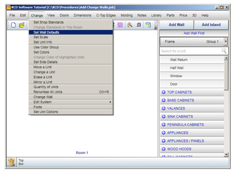 Add & Change Walls - KCD Software