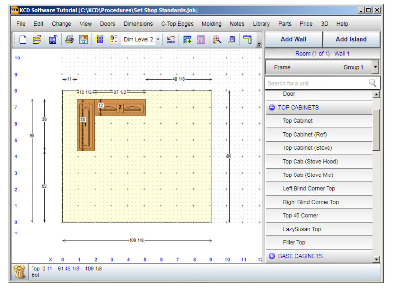 Set & Change Shop Standards - KCD Software